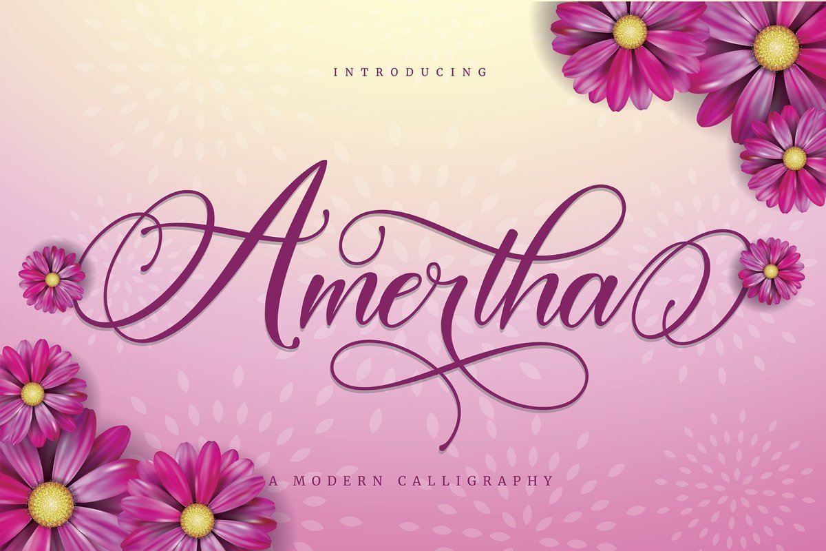 Amertha Calligraphy Script Font - Cool Fonts Guru