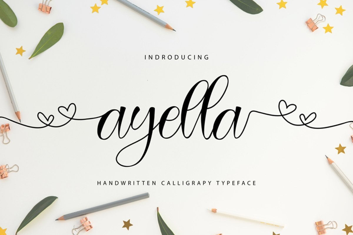 Ayella Handwritten Calligraphy Typeface Font - Cool Fonts Guru